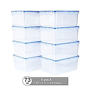 Mengico Food Storage Containers Meal Prep Container Airtight Food Storage Containers Plastic Food Containers With Lids Lunch Containers[8 Pack, 73 Ounce]