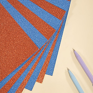 20 Sheets Glitter Thick Paper Cardstock Blank for DIY Birthday, Wedding Party Supplies, Invitation Cards Making, 8.5 x 11 inches (Blue)