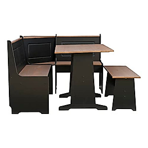 Linon Black and Pecan Breakfast Dining Set Ardmore Nook