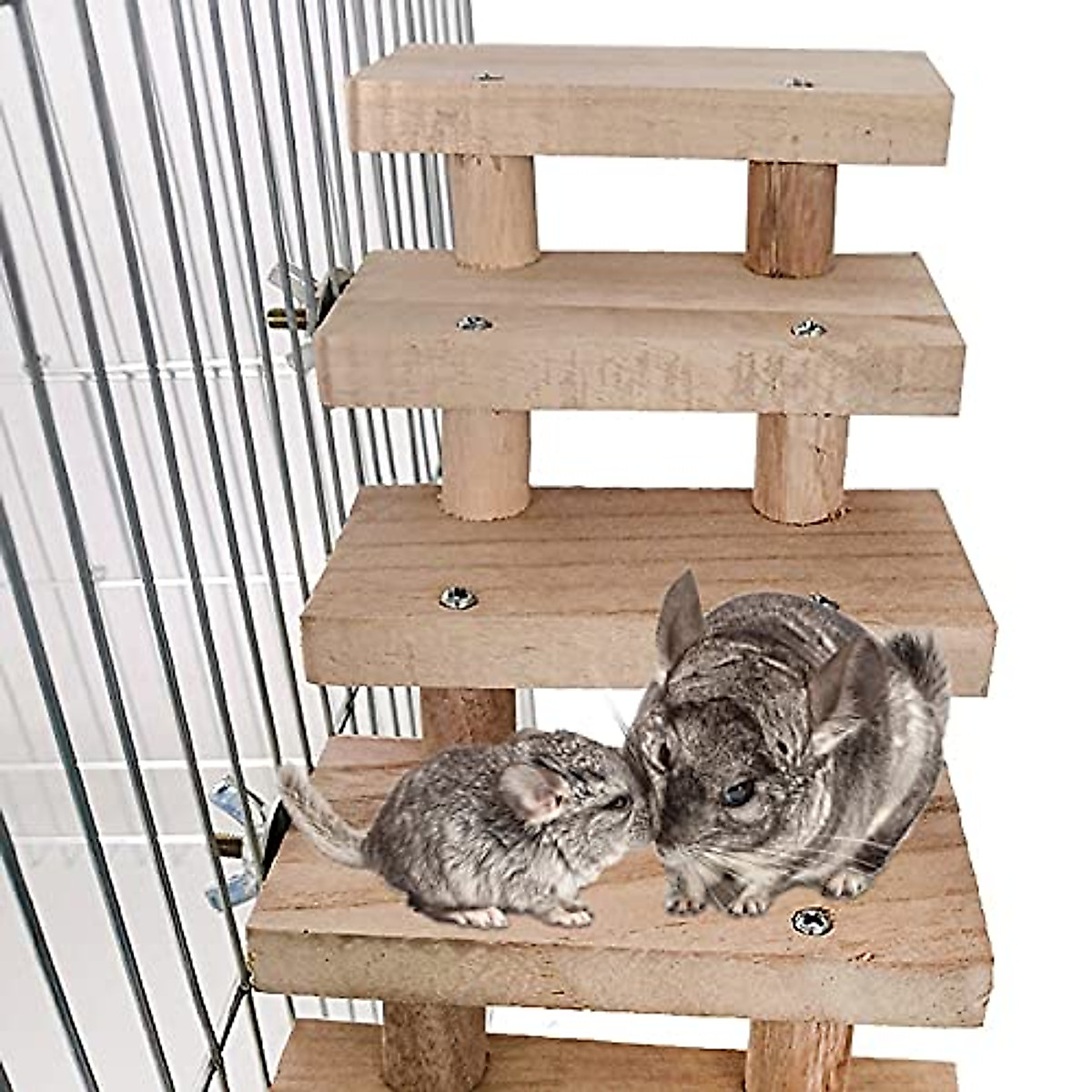 NUOBESTY Small Animal Wooden Ladder Platform Cage Bridge Guinea Pig Habitat Climbing Toy for Rabbit Hamster Bunny Squirrel Hedgehog Chinchilla Rat Mouse