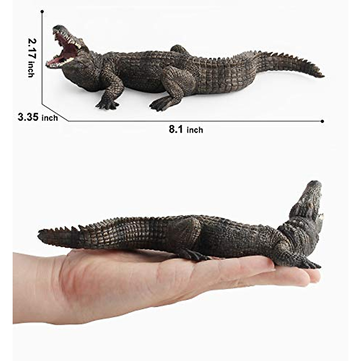 Warmtree Simulated Crocodiles Model Realistic Alligator Figurines Plastic Crocodile Action Figure, Set of 3