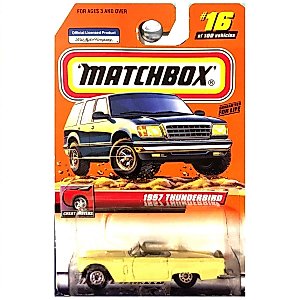 Matchbox 2000 Great Drivers 1957 Ford Thunderbird T-Bird Convertible Yellow