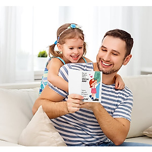 WaaHome Happy Fathers Day Card for Dad from Daughter, Dad and Daughter Fathers Day Gift Card, Fathers Day Gift Card for Men, Dad Birthday Card with Envelope