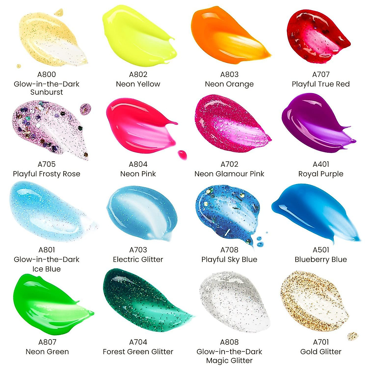 Arteza Kids Tempera Paint, Set of 16 Colors Coloring Puzzle Kit, Art Supplies for Painting, School Projects, and Crafting