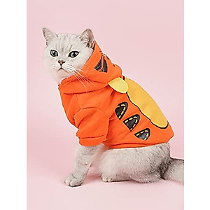 QWINEE Dog Hoodie,Dog Coat,Cat Clothes,Dog Sweatshirt,Puppy Clothes,Duck and Tiger Design,Cute Pet Outfit for Small Medium Dog Doggie Kitten Boy and Girl Orange Large