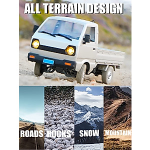 The perseids Remote Control Car WPL D12 RTR RC Rock Crawler, 1/10 Full Scale RC Drift Cars 2.4Ghz Offroad Pickup Trucks All Terrain Car RC Racing Climbing Vehicle Silver