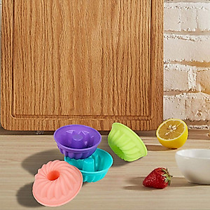 Gifbera Mini Fluted Tube 3 Inch Silicone Baking Molds/Cake Cups, Fits Standard Muffin/Cupcake Pans, 12-Count