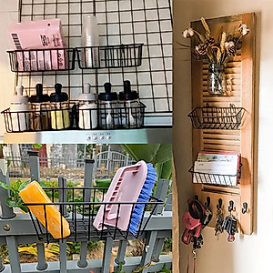 3 Pack Wall Grid Panel Hanging Wire Basket,Wall Storage and Display Basket,Grid Wall Storage Basket for Kitchen,Home Decor Supplies,Black