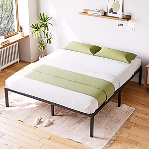 SunnyFurn Full Bed Frame Platform,14 Inch Metal Full Size Bed Frames No Box Spring Needed,Heavy Duty Steel Slat Mattress Foundation,Easy Assembly,No Noise and No Shaking