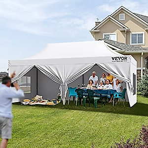 VEVOR 10x20 FT Pop up Canopy with Removable Sidewalls, Instant Canopies Portable Gazebo & Wheeled Bag, UV Resistant Waterproof, Enclosed Canopy Tent for Outdoor Events, Patio, Backyard, Party, Parking