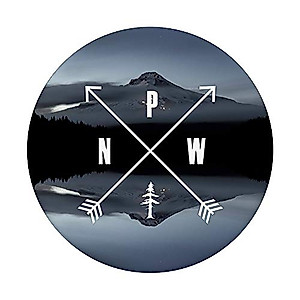 Pacific Northwest PNW Compass Mountain Lake by Nature Magick PopSockets PopGrip: Swappable Grip for Phones & Tablets
