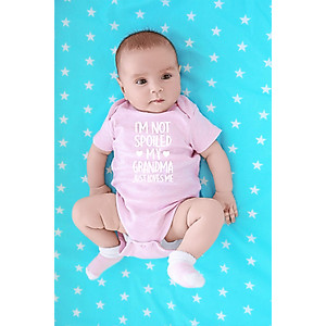CBTwear I'm Not Spoiled My Grandma Just Loves Me - Baby Bodysuit - Adorable Comfy Romper Clothing Newborn (6 Months, Pink)
