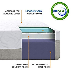 Best Price Mattress 11" Gel Infused Memory Foam Mattress, King Whtie