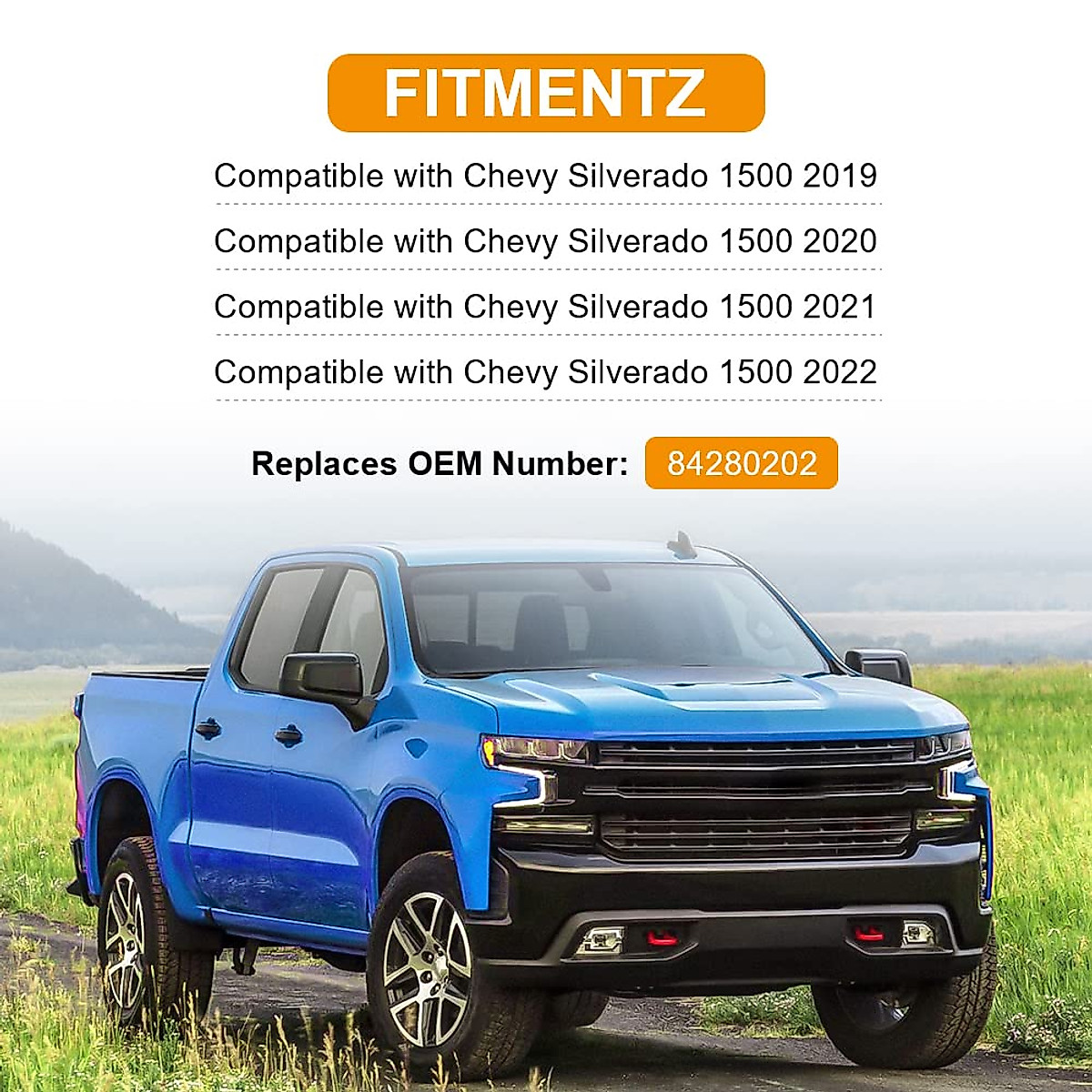 JDMON Compatible with Front Bumper Tow Hook Chevy Silverado 1500 Chevy Silverado 1500 2019 2020 2021 2022 Replaces 84280202 2Pcs (Red)