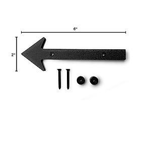 GoHomeNumbers Plastic Arrow Sign, 6 inches long with hardware included, 6 inches, Black