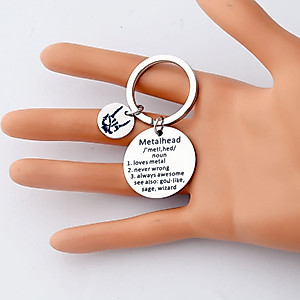 TIIMG Metalhead Keychain Gift Heavy Metal Band Fan Gift Heavy Metal Rocker Gift Metal Fan Gift (Metalhead US)