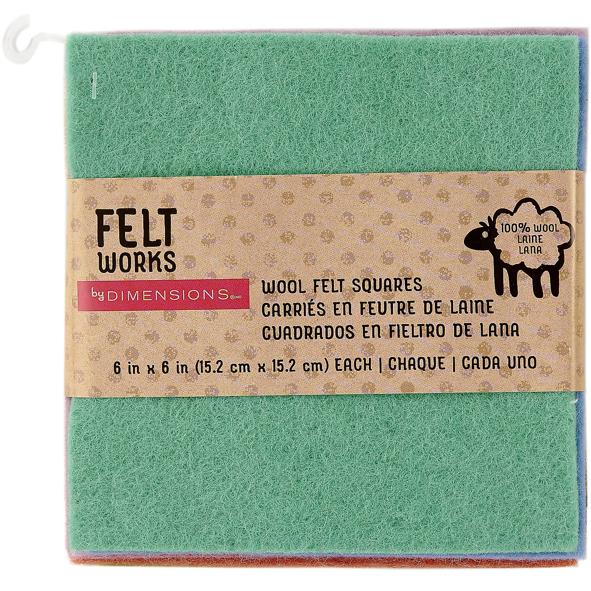 Wilton Feltworks Craft Squares, Rainbow Colors,, 6" x 6" Each (72-76398)