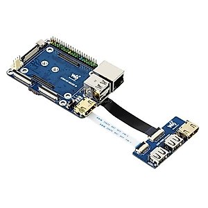 XYGStudy CM4-IO-BASE-B and USB HDMI Adapter, for Raspberry Pi Compute Module 4
