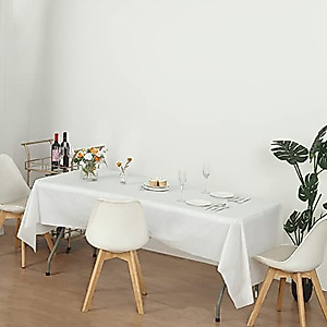 Evershine (12-Pack Heavy Duty Plastic Table Covers Tablecloth (Reusable) (Rectangle 54" X 108", White)