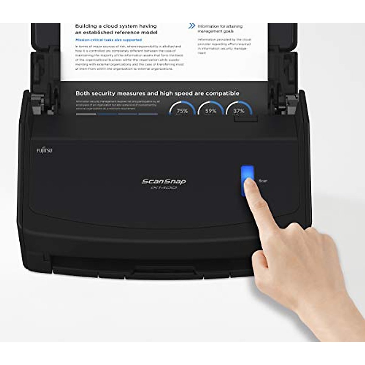 Fujitsu ScanSnap iX1400 Simple One-touch Button Document Scanner for Mac or PC, Black