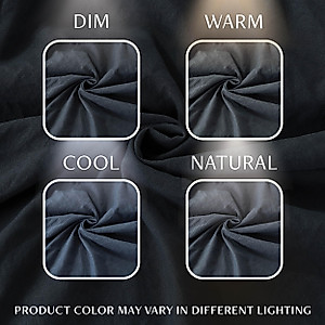 ALAZURIA Queen Size Duvet Cover - 3 Piece Bedding Set (1 Duvet Cover & 2 Pillow Cases) Soft Prewashed Comforter Cover w/Zipper Closure & Corner Ties - No Comforter (90" X 90", Charcoal Blue)