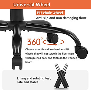 PayLessHere Big and Tall Office Chair 500lbs Desk Chair Wide Seat Ergonomic Pu Leather Executive Chair Adjustable Rolling Swivel Computer Chair with Lumbar Support Headrest for Heavy People, Black