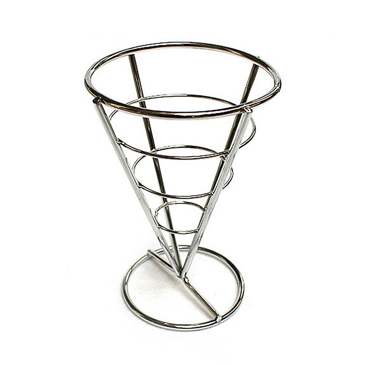 BESTONZON 2-Piece French Fry Stand Metal Spiral Cone Basket Holder for Fries Fish and Chips and Sauce Dippers