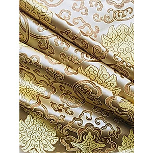 Adelaide Gold Chinese Brocade Satin Fabric by The Yard - 10058