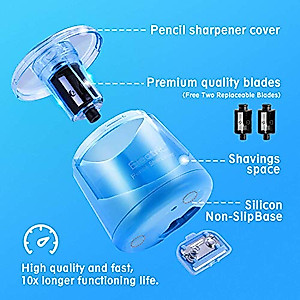 Electric Pencil Sharpener, Small and Portable Pencil Sharpener for NO.2 Pencils and Colored Pencils, Auto Feature and Durable for Classroom, Home and Office, USB Cable Included