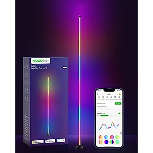 VOCOlinc Smart LED Floor Lamp, Modern Floor Lamp with Voice Control, 16 Million Colors, Timer，Stepless Dimming, Corner Lamp with Music Modes, Work with Apple Home HomeKit Alexa Google