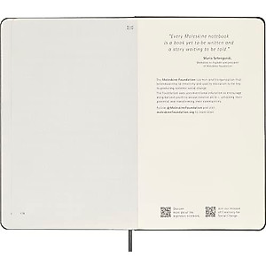 Moleskine Smart Notebook, Large, Plain, Black, Hard Cover (5 x 8.25)