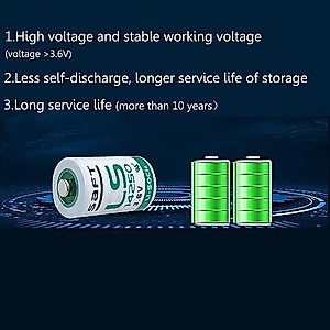 KANGLEUS (5/10 Pack) LS14250 LS 14250 C 1/2 AA 3.6v Lithium Battery 1200mAh Replace for SAFT LS14250 Battery (10-Pack)