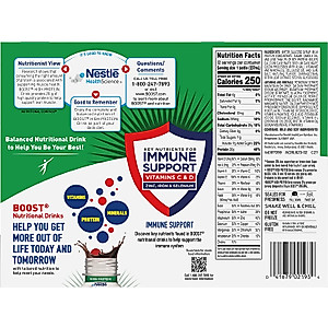 BOOST High Protein Ready to Drink Balanced Nutritional Drink, Rich Chocolate, 8 FL OZ (Pack of 12)