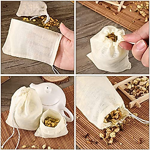 50PCS Muslin Bags with Drawstring, 4X6" Cotton Drawstring Bags Sachet Bag, Reusable Small Cloth Bags for Jewelry Pouch, Party Wedding Home Storage