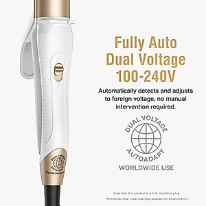 FURIDEN Lite Travel Curling Iron, Dual Voltage Curling Iron 1 inch, Lightweight and Dual Voltage(100-240V), Allows You to Use it Anywhere in The World, Straightening or Curling