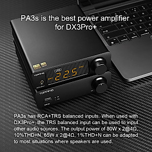 Topping DX3pro+ LDAC Headphone Amplifier - ES9038Q2M XU208 NFCA Bluetooth5.0 Audio Decoder USB/Opt/Coax DAC AMP Pre Amplifier with Remote Control (Black)