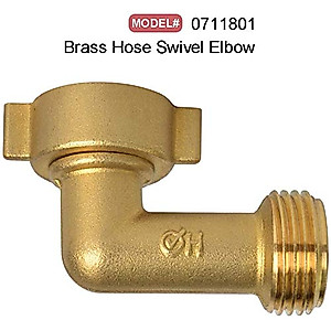 Hydro Master Garden Hose Elbow with Solid Brass 90 Degree 3/4" FHT x 3/4" MHT