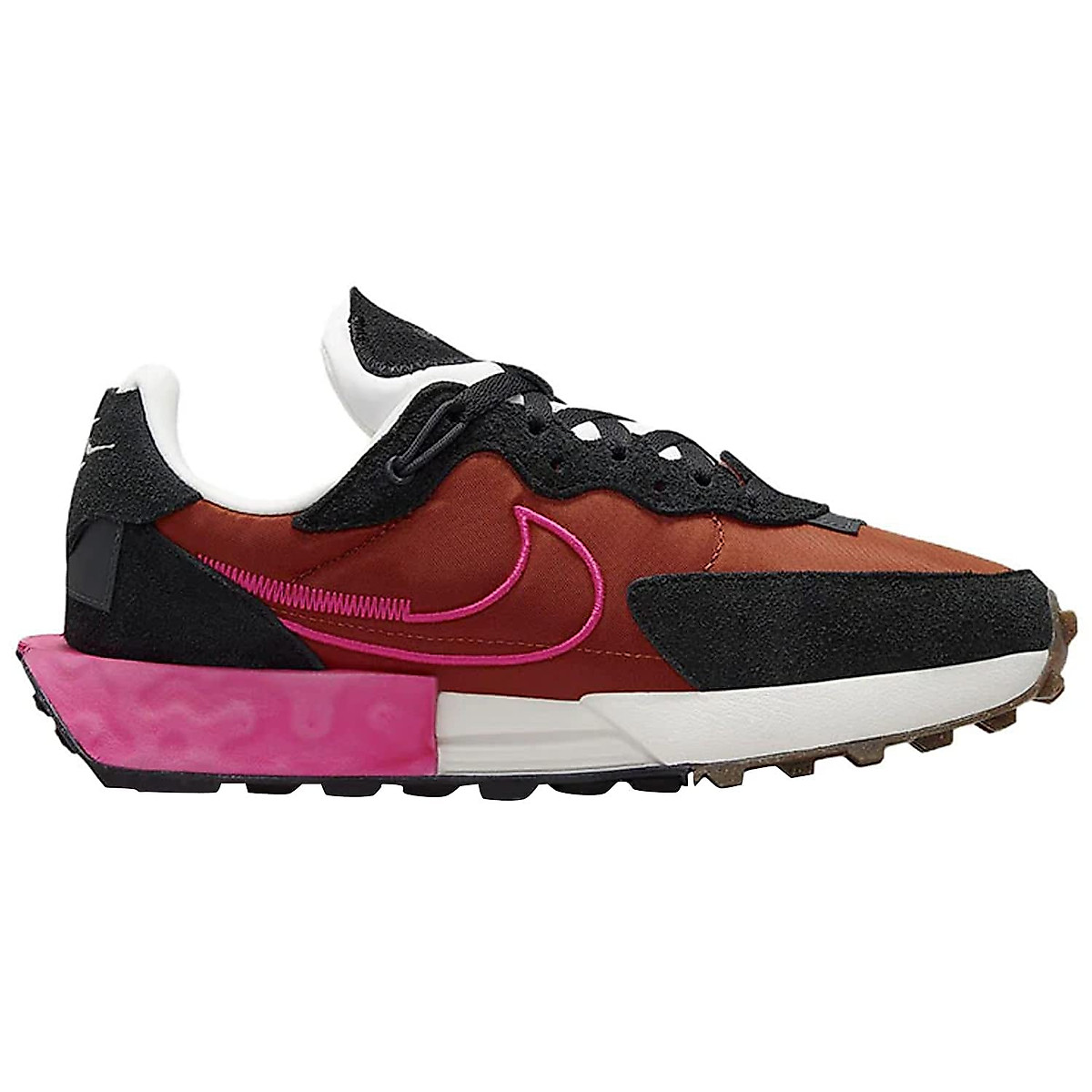 Nike Women's Fontanka Waffle, Burnt Sunrise/Pink Prime-black, 7
