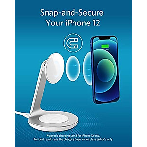 Anker Wireless Charger, PowerWave Magnetic 2-in-1 Stand with 4 ft USB-C Cable, Wireless Charging Station Only for iPhone 14/14 Pro/14 Pro Max/13/13 Pro Max / AirPods Pro (No AC Adapter)