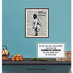 Banksy Skateboard Motivational Upcycled Dictionary Wall Art - Inspirational Graffiti, Urban Street Art Poster Print - Home Decor for Nursery, Kids or Boys Room - Great Gift - 8x10 Photo