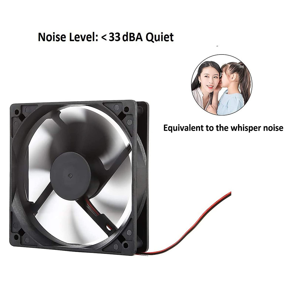 12V DC Fan Strong Quiet 120x120x25mm 12cm Small Cooling Fan 2Pin 2Wire 1600RPM High-Performance PC Fans 120mm 2-Pack