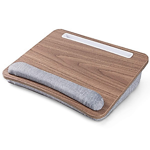 LORYERGO Lap Desk, Lap Desk for Laptop, Fits up to 15.6", Lap Stand for Bed & Couch, Laptop Lap Desk with Cushion, w/ Wrist Pad & Media Slot, for Adult & Kid -LELD12