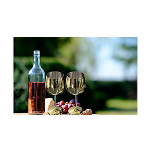 K&K Home Stainless Steel Unbreakable Gold Wine Glasses - oz - Set of 2 Colored, Elegant Metal Wine Goblets - Perfect for Outdoors, Weddings, and Parties - Unique Wine Gifts