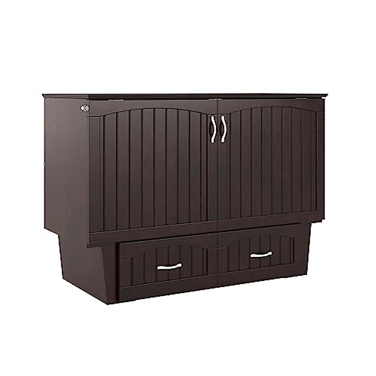 AFI, Nantucket Murphy Bed Chest with 6 inch Memory Foam Folding Matttress, Built-in Charging Station and Storage Drawer, Full, Espresso