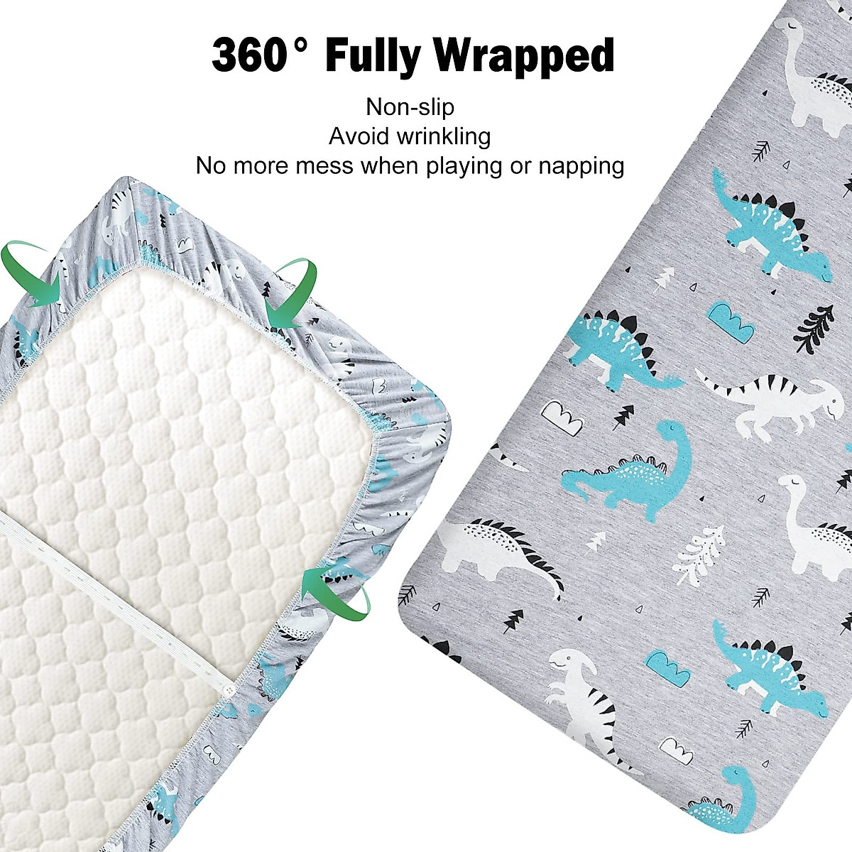 MooMoo Baby Fitted Bassinet Sheets 3 Packs Organic Cotton Jersey Bassinet Cover for Oval Hourglass & Rectangle Shaped Bassinet Pads 32 x 16 x 3”