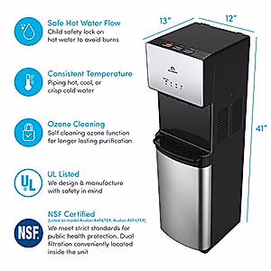 Avalon A5 Self Cleaning Bottleless Water Cooler Dispenser, UL/NSF/Energy star, Stainless Steel, full size