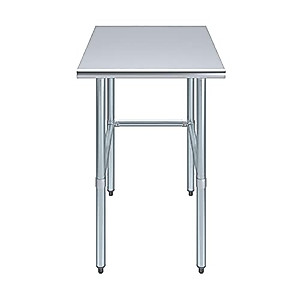 30" X 24" Open Base Stainless Steel Work Table | Residential & Commercial | Food Prep | Heavy Duty Utility Work Station | NSF