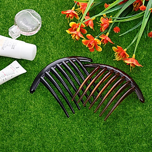 20 Pieces 7 Tooth French Style Twist Comb Plastic Hair Side Combs Hair Accessory for Women (Black and Brown)