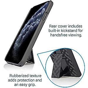 Aduro Combo Case & Holster for iPhone 11 Pro Max, Slim Shell & Swivel Belt Clip Holster, with Built-in Kickstand for Apple iPhone