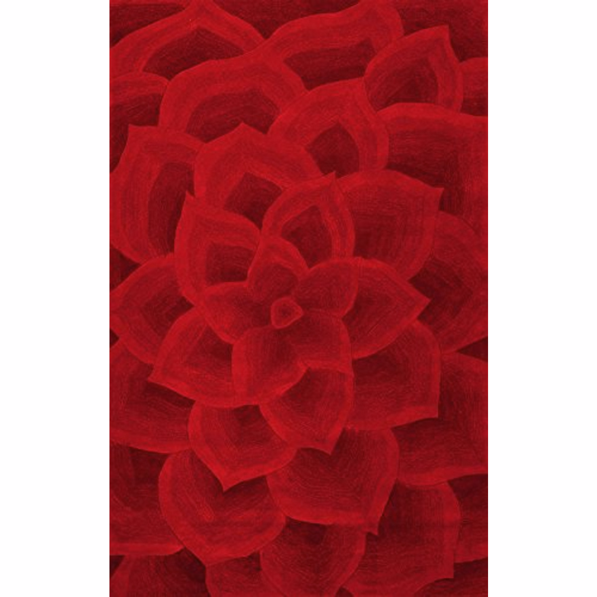 nuLOOM Gol Hand Tufted Wool Floral Area Rug, 5' x 8', Red
